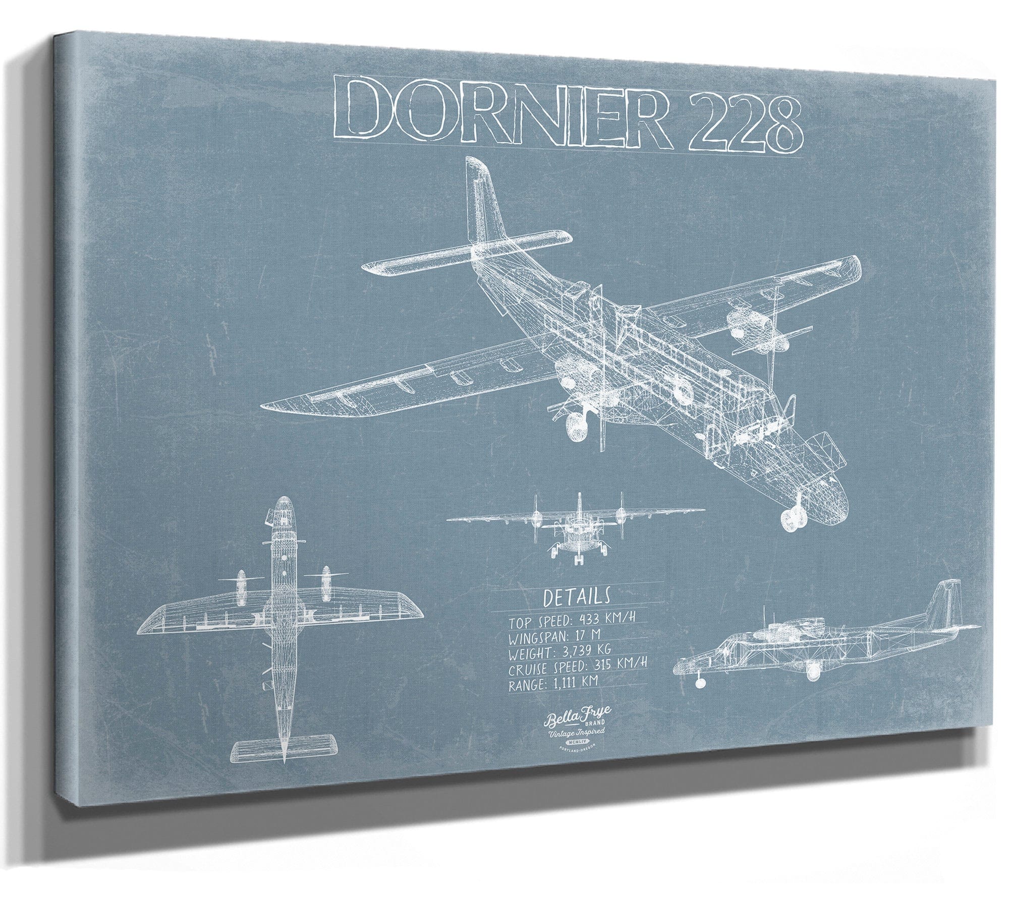 Dornier 228 (Dornier Do 228) Blueprint Wall Art - Original Aviation Pl